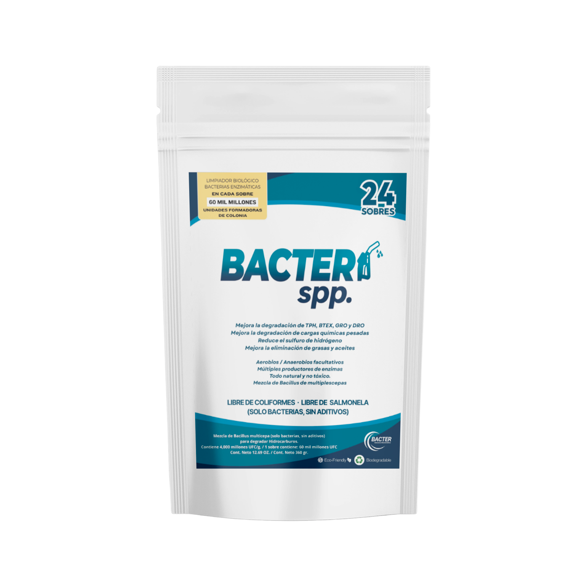 PETRO BACTER spp. 24pk Limpieza biológica de hidrocarburos y suelos ...